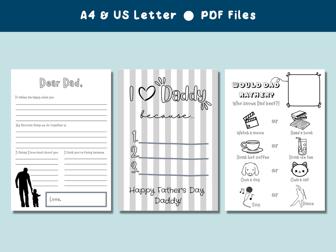 Father's Day Printable, All About Dad Kids Coloring Pages, Father's Day ...