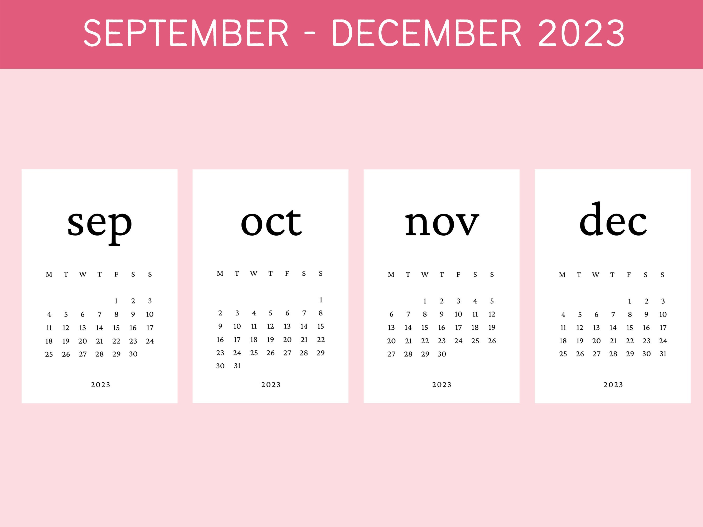 Printable 2023 Mini Calendar - Etsy