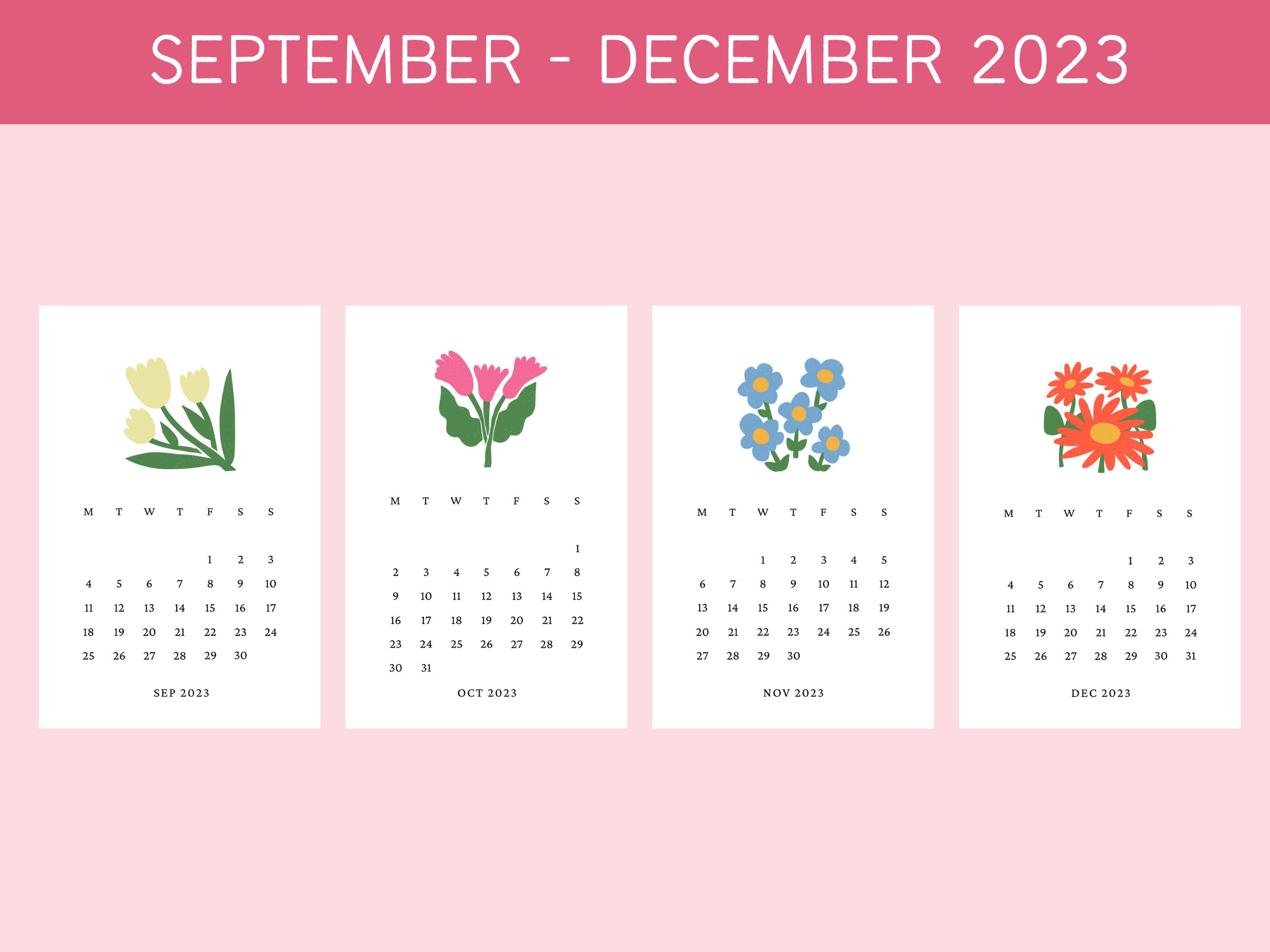 Printable 2023 Mini Calendar - Etsy