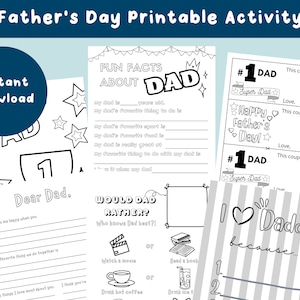 Father's Day Printable, All About Dad Kids Coloring Pages, Father's Day ...