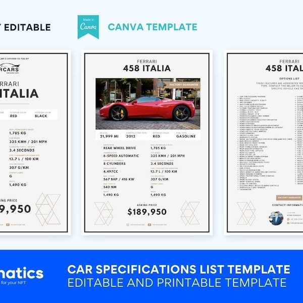 Specification Sheets - Etsy
