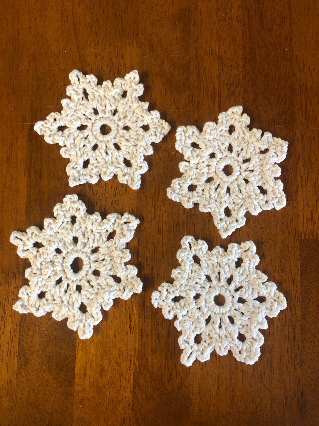 Snowflake Coaster Set - Etsy