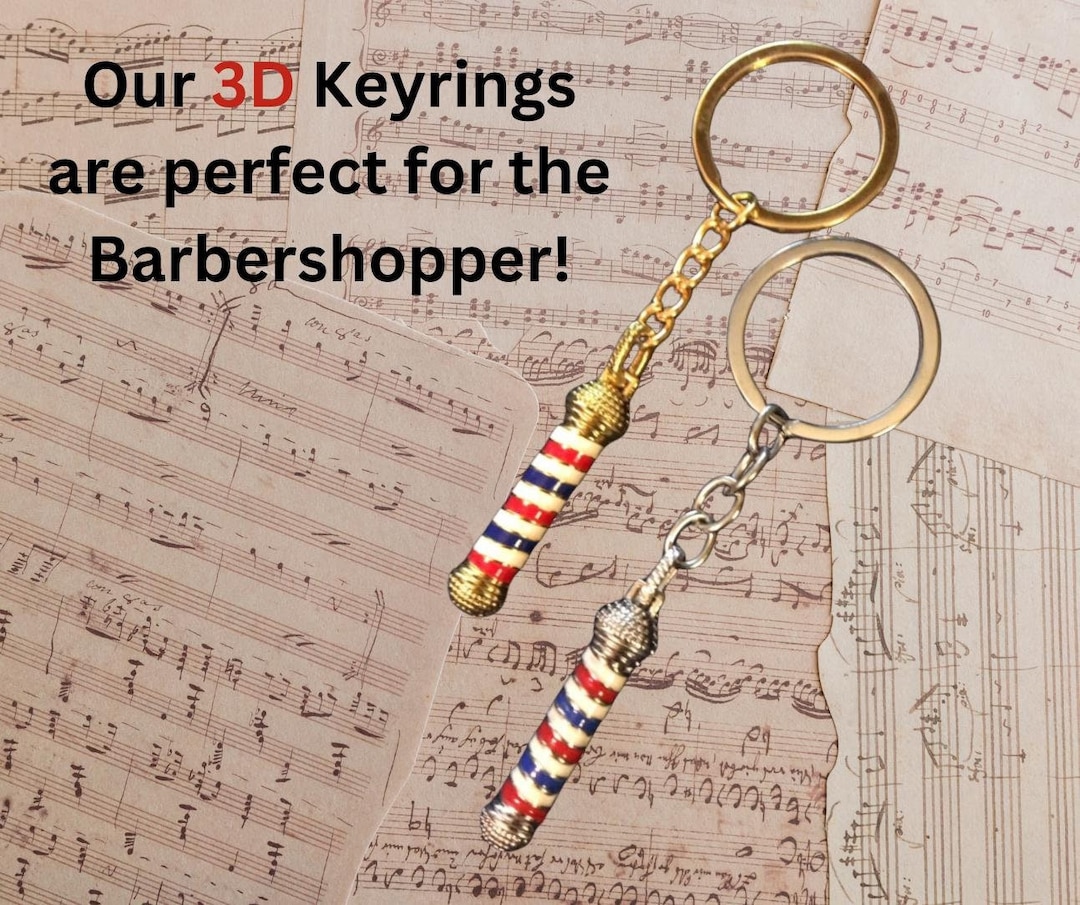 Barber Pole 3D Charm Made Into a Keychain • Barber Pole • Barber Key ...