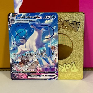Ice Rider Calyrex VMAX Full Art Gold Metal Pokemon Card - Etsy