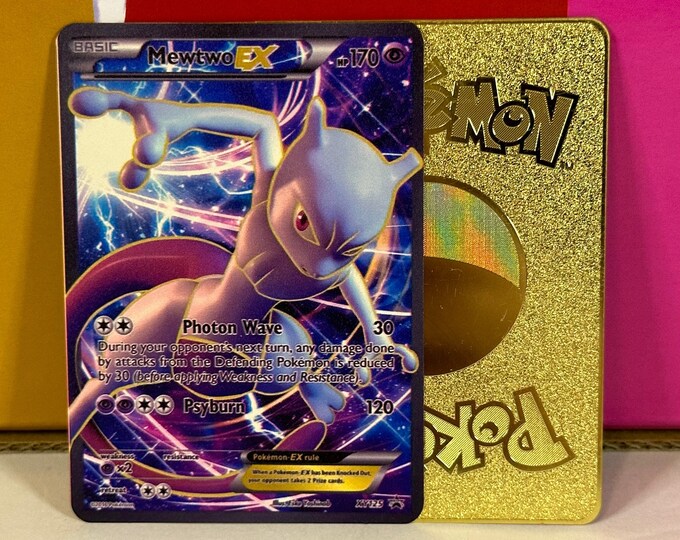 Mewtwo EX XY125 Gold Metal Pokemon Card - Etsy