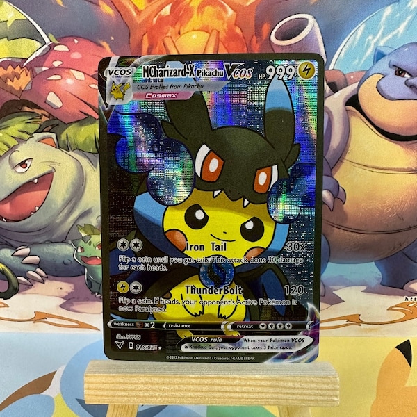 Pikachu X Mega Charizard Card - Etsy