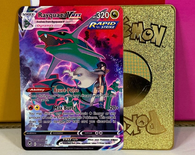 Rayquaza VMAX Trainer Gallery Gold Metal Pokemon Card - Etsy