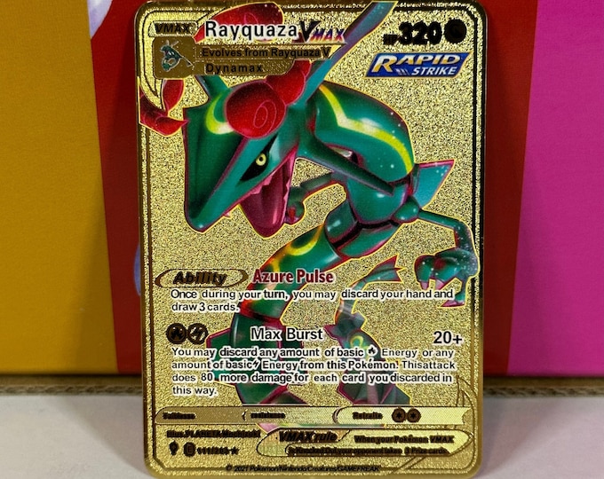 Rayquaza VMAX Gold Metal Pokemon Card - Etsy