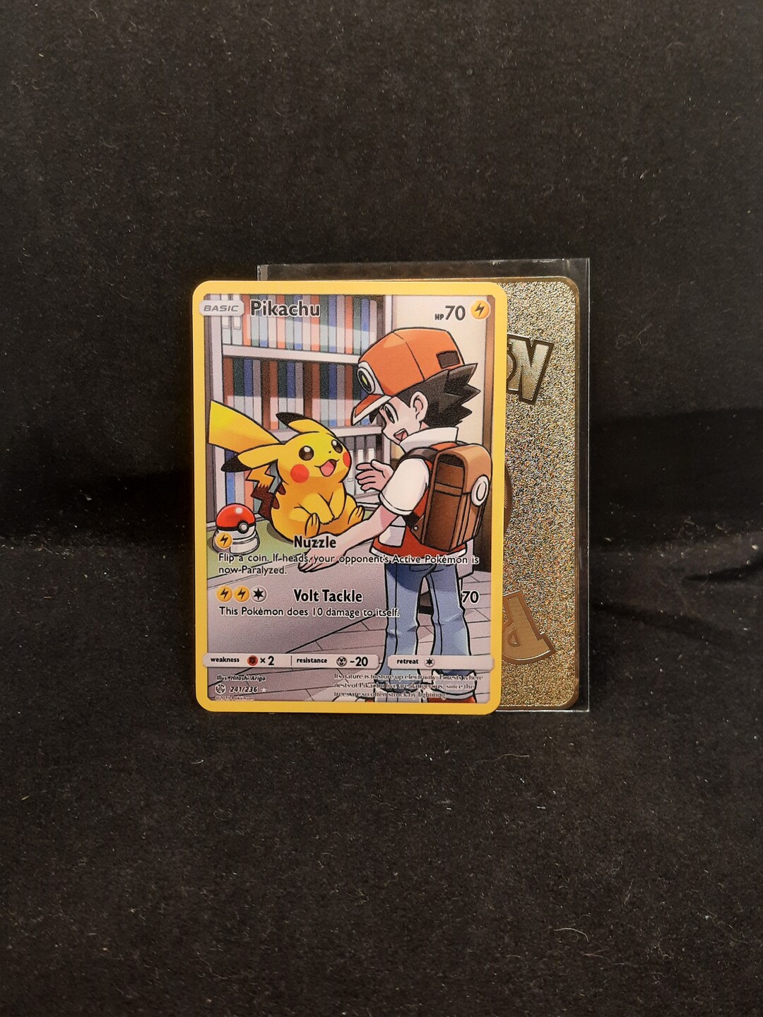 Pikachu Red Full Art Gold Metal Pokemon Card - Etsy