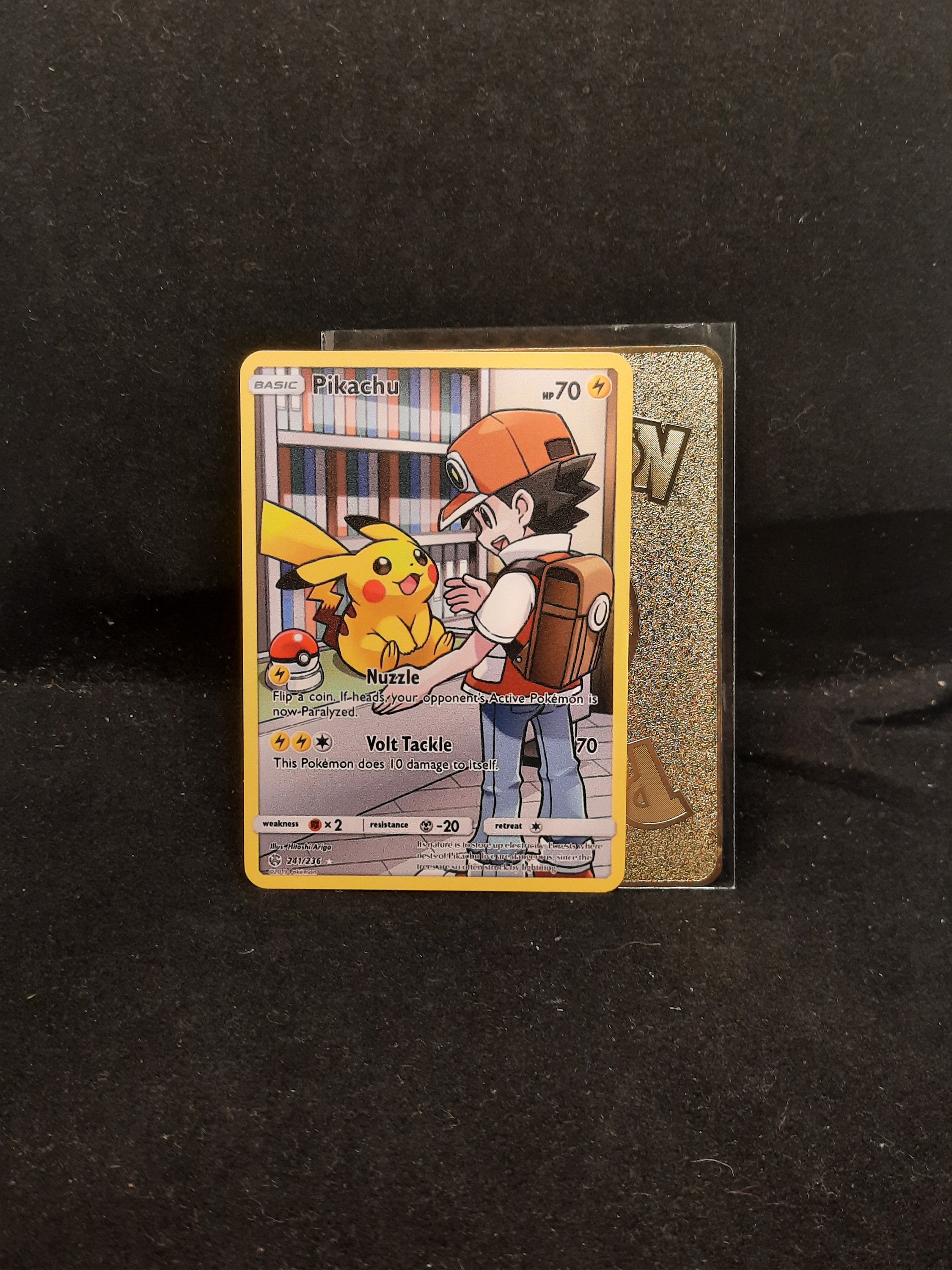 Pikachu Red Full Art Gold Metal Pokemon Card - Etsy
