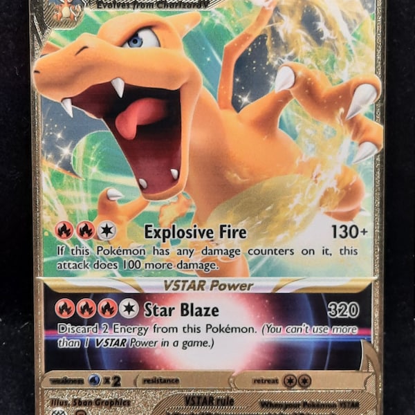 Charizard V Gold Card - Etsy