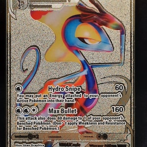 Inteleon VMAX Gold Metal Pokemon Card - Etsy