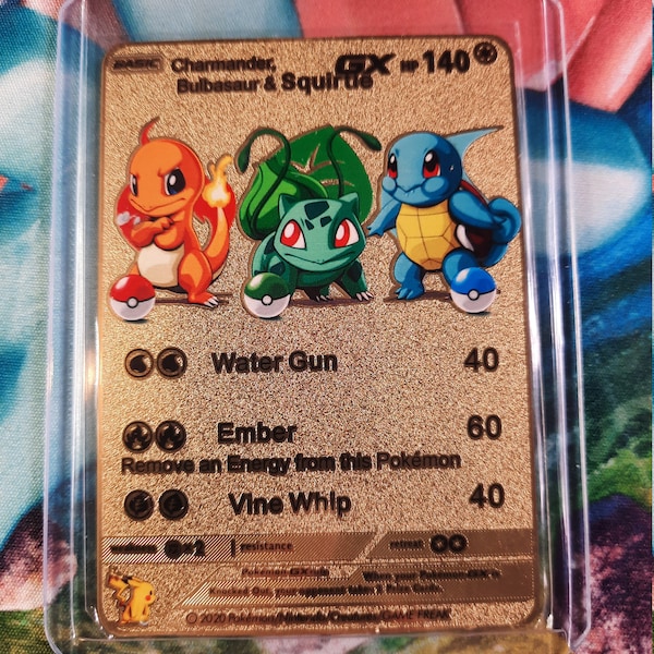 Charmander Squirtle and Bulbasaur Card - Etsy