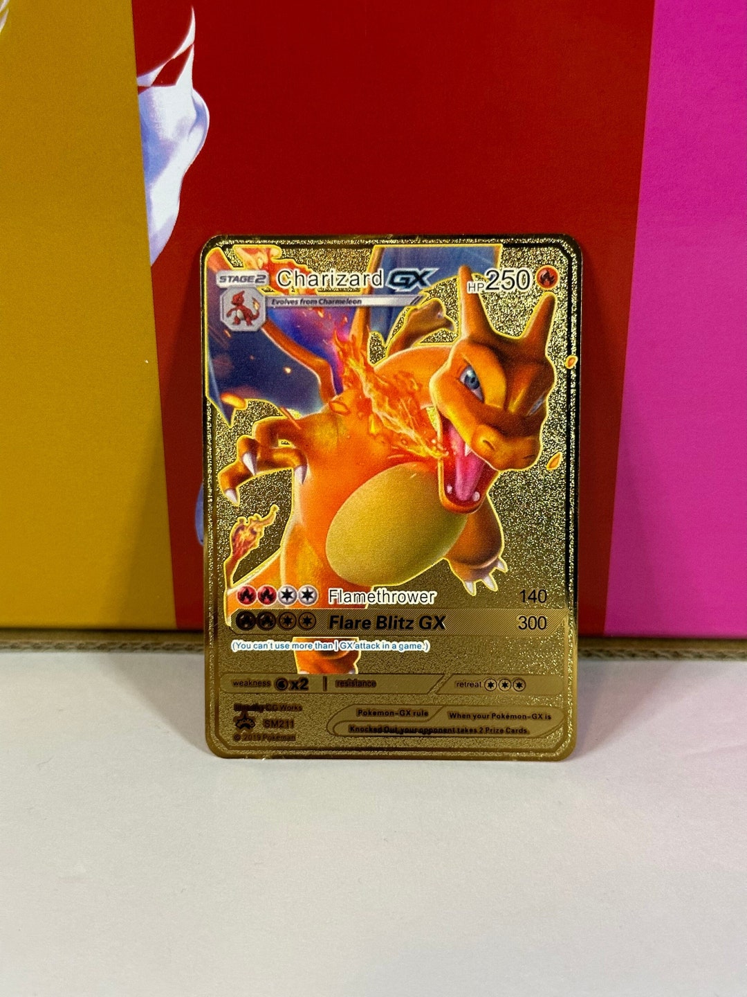 Charizard GX SM231 Gold Metal Pokemon Card - Etsy