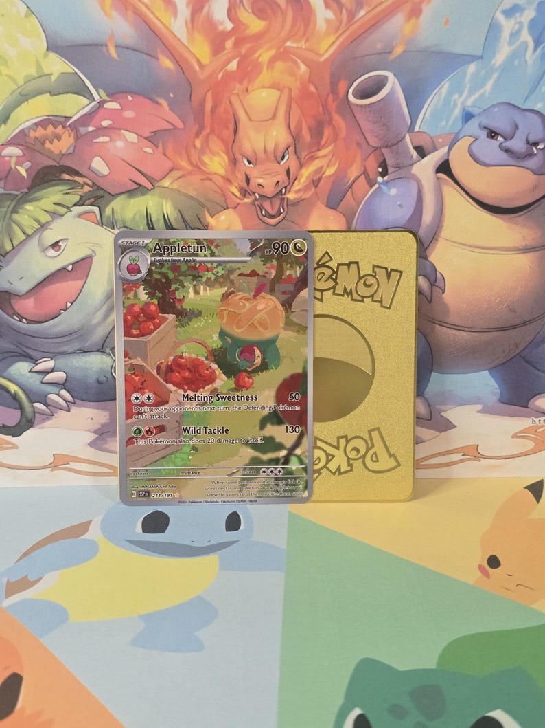 Appletun Surging Sparks AR Full Art Gold Metal Pokemon Card - Etsy