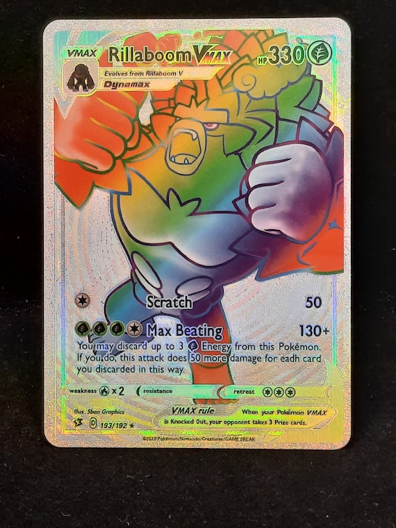 Rillaboom VMAX Rainbow Shiny Holographic UV Printed Plastic - Etsy