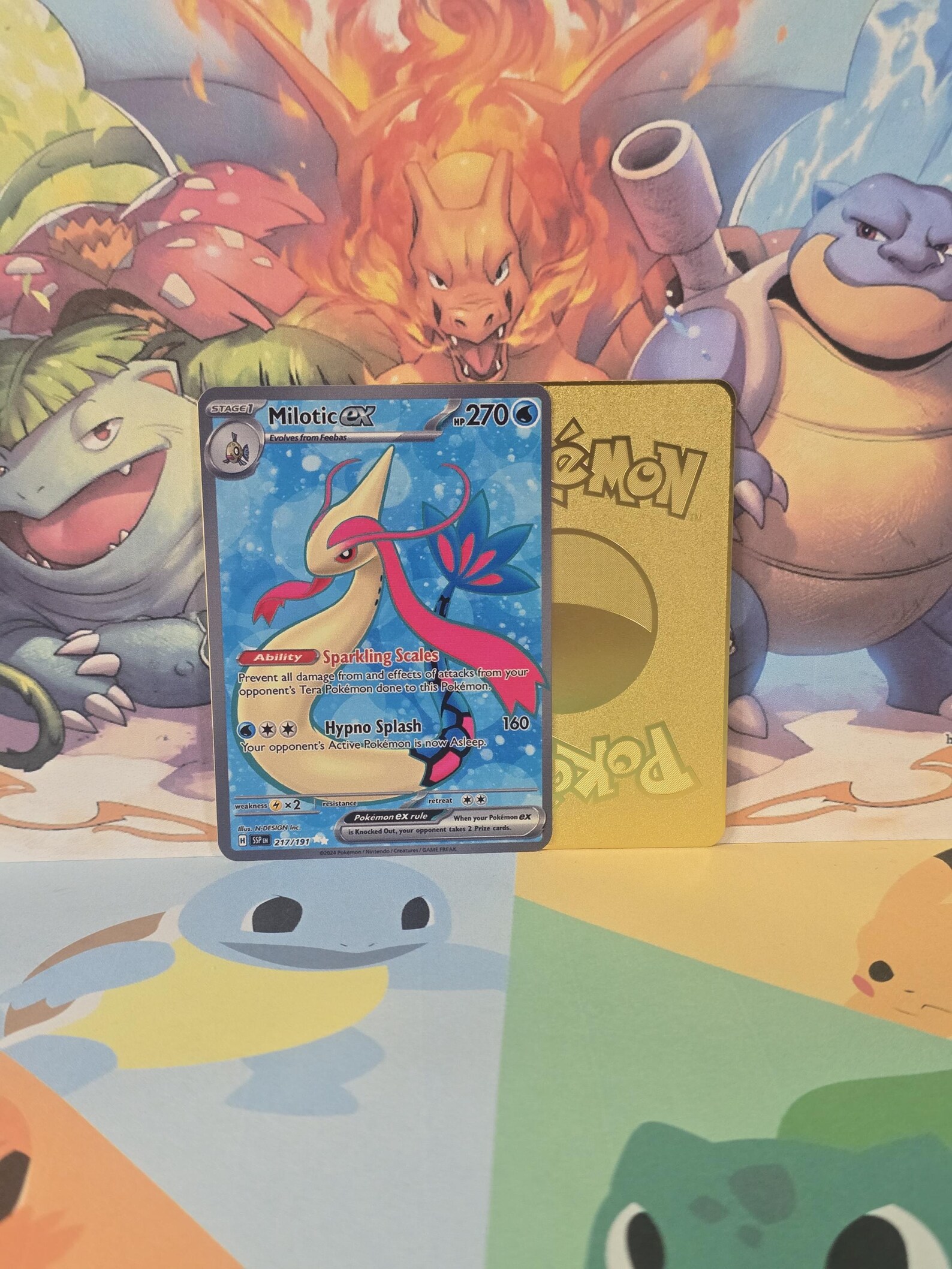 Milotic Ex Surging Sparks Full Art Gold Metal Pokemon Card - Etsy
