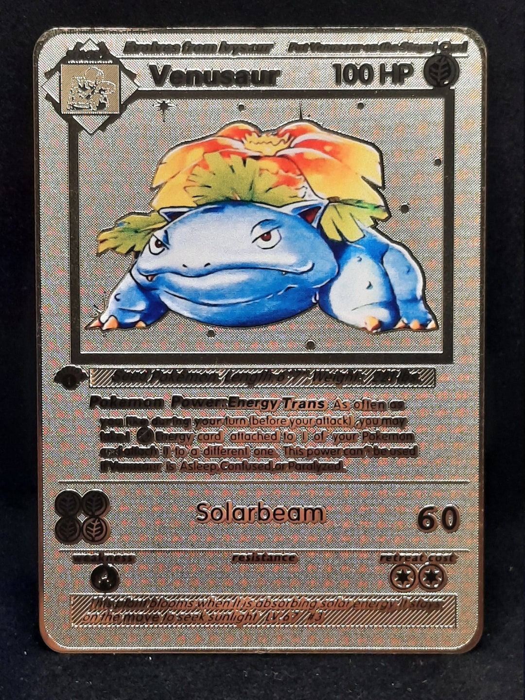 Venusaur Base Set Gold Metal Pokemon Card - Etsy