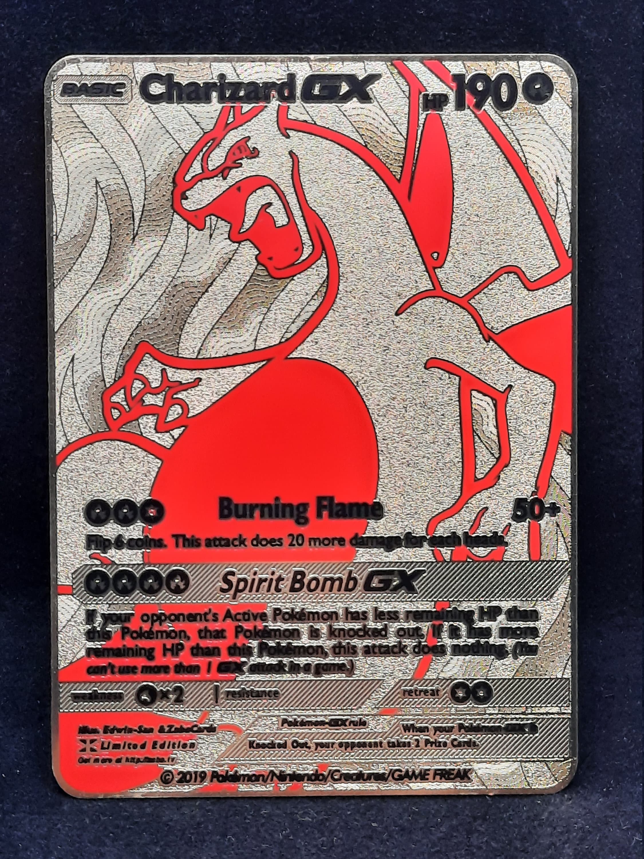 Charizard GX Full Art Gold Metal Pokemon Card - Etsy