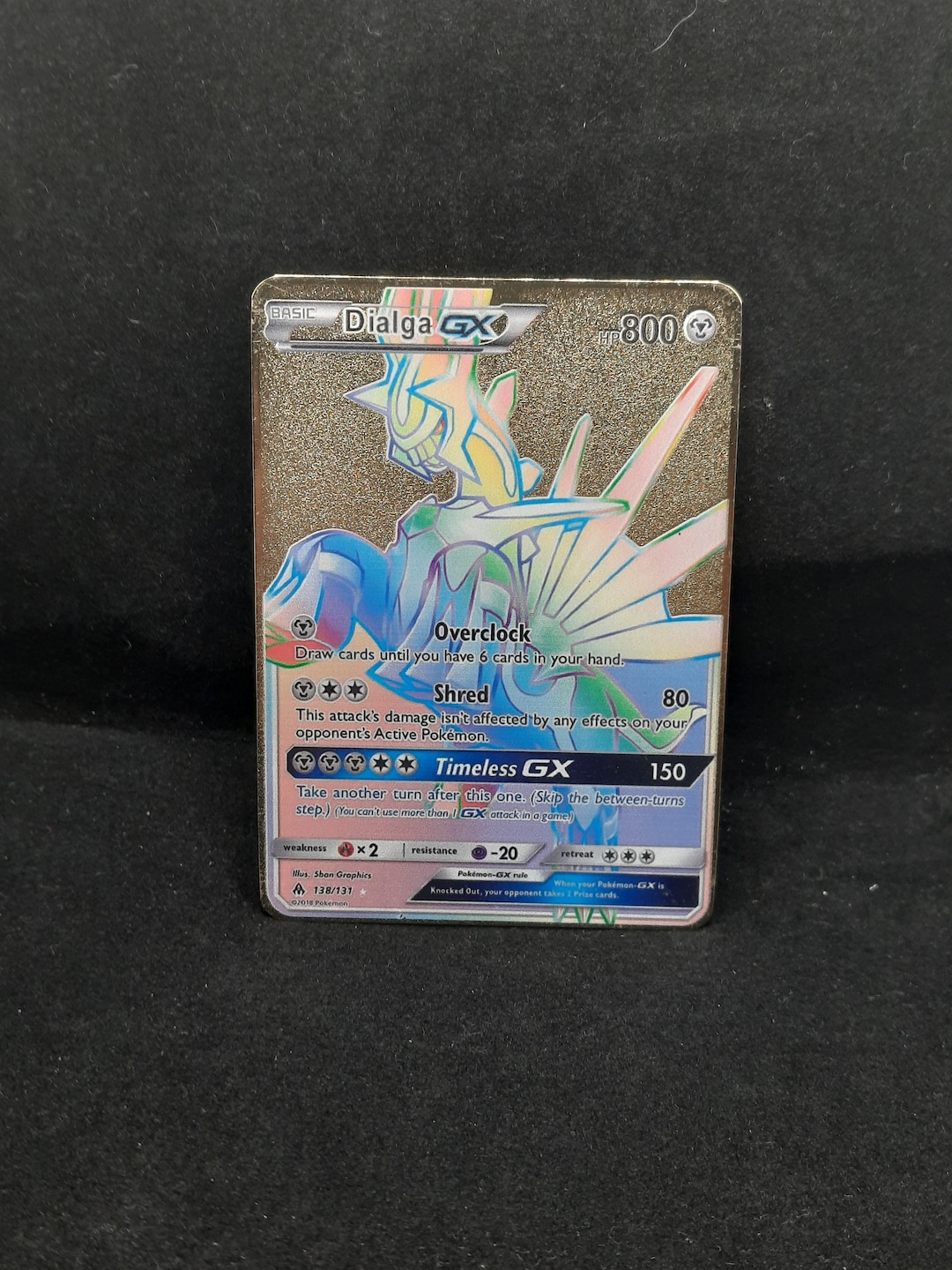 Dialga GX Rainbow Gold Metal Pokemon Card - Etsy