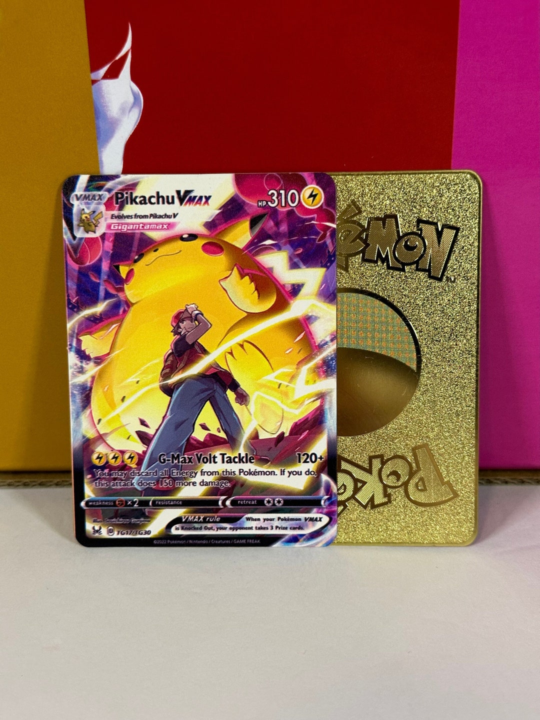 Pikachu VMAX Trainer Gallery Gold Metal Pokemon Card - Etsy