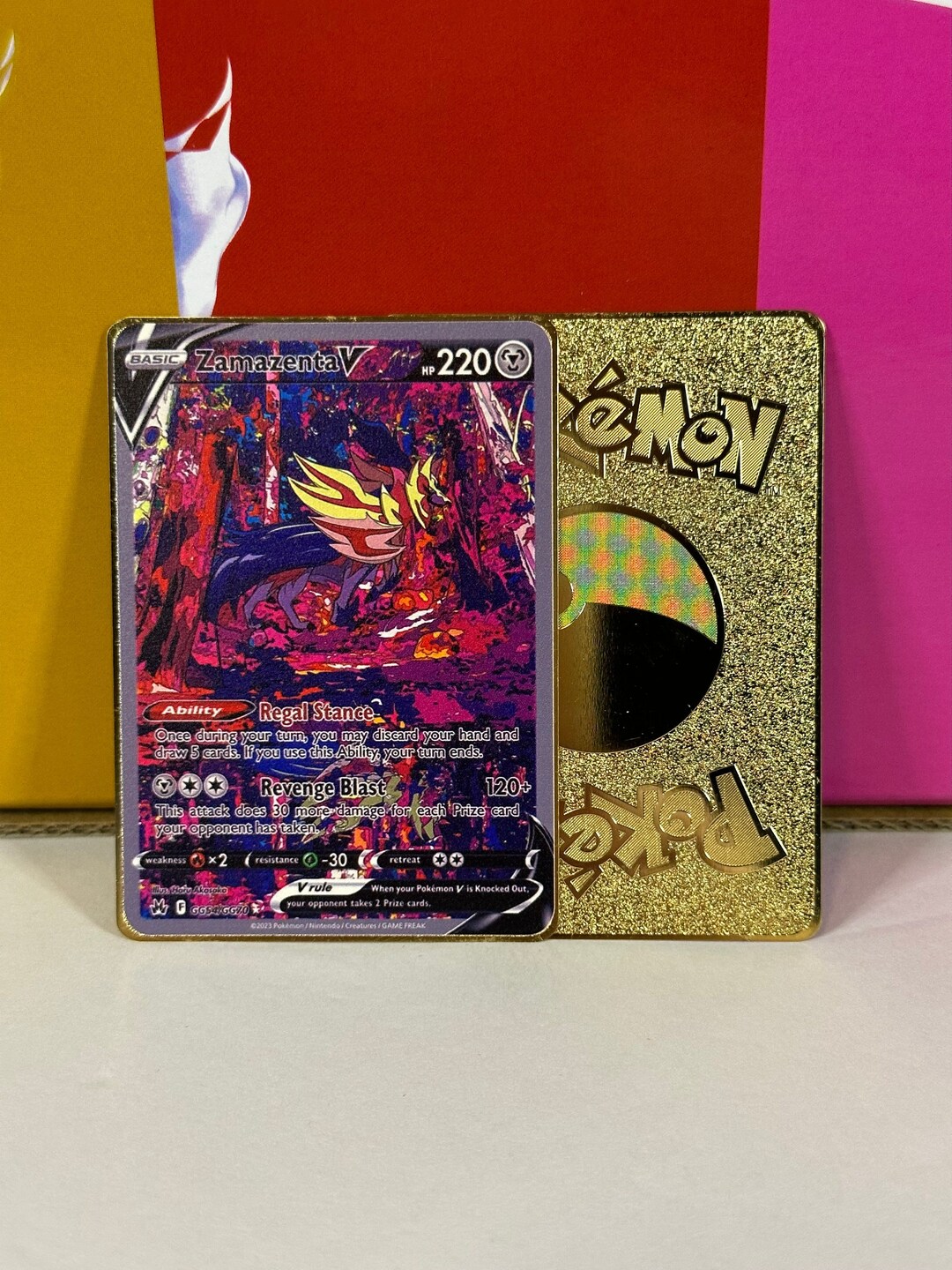 Zamazenta VMAX Galarian Gallery Gold Metal Pokemon Card - Etsy
