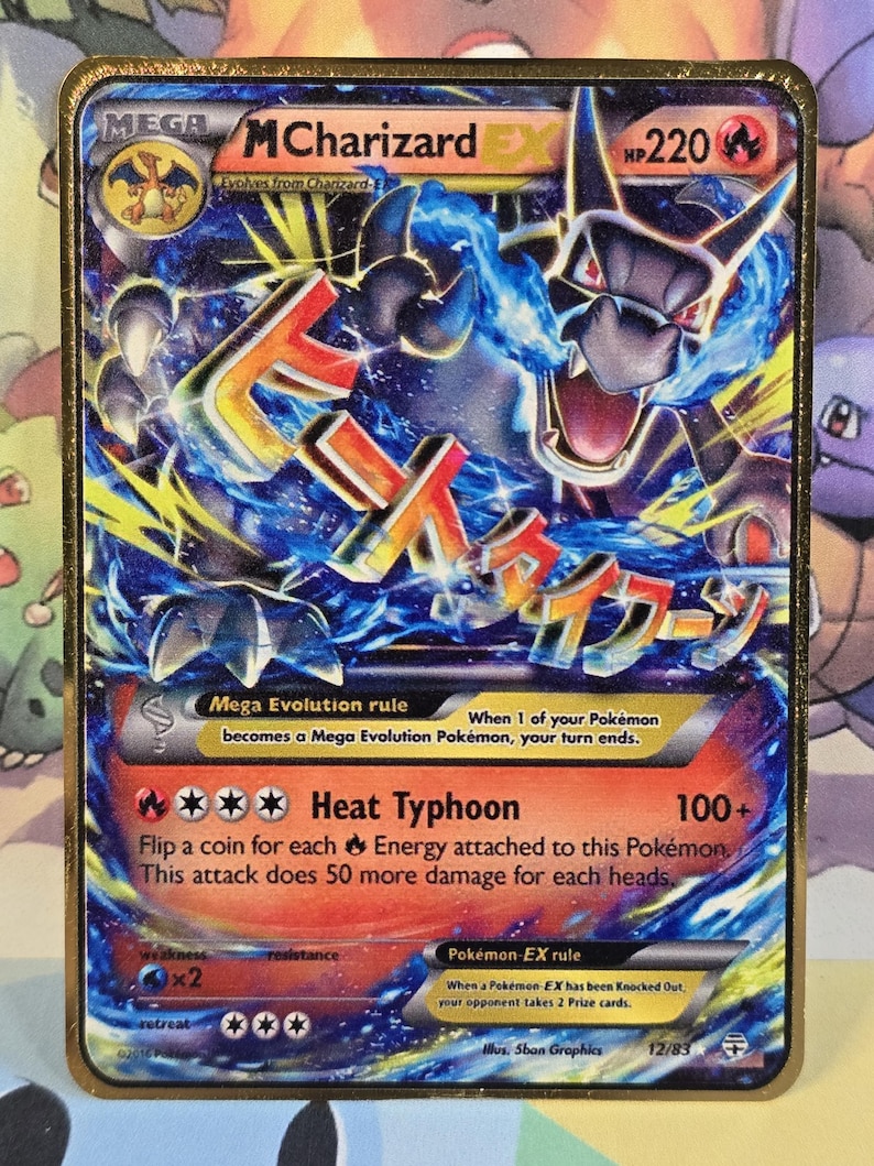 Mega Charizard Gold Metal Pokemon Card M Charizard X EX Generations - Etsy