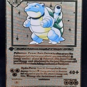 Blastoise 1st Edition Base Set Gold Metal Pokemon Card - Etsy