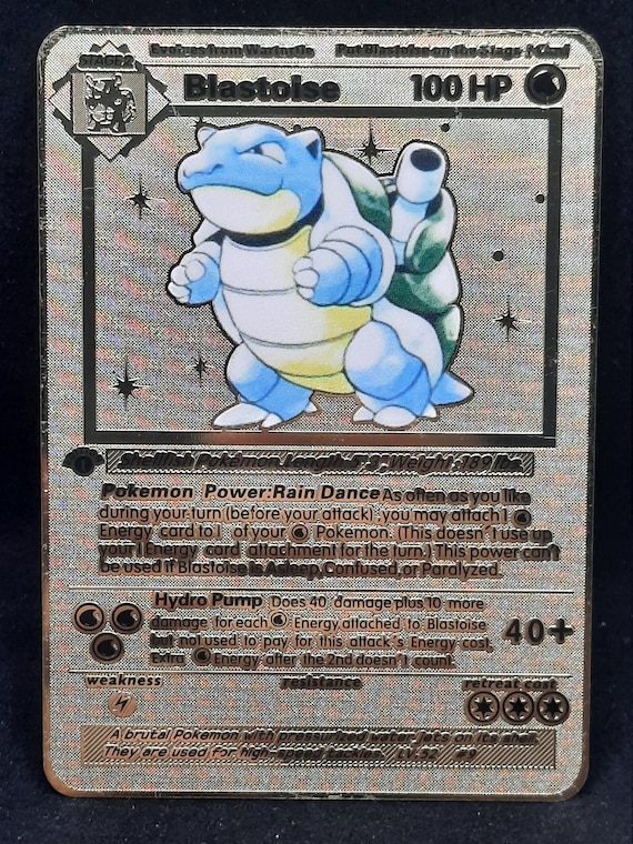 Blastoise 1st Edition Base Set Gold Metal Pokemon Card - Etsy