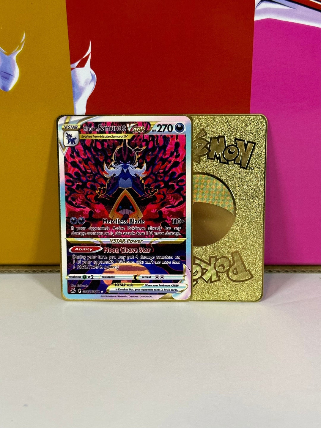 Hisuian Samurott Vstar Galarian Gallery Gold Metal Pokemon Card - Etsy