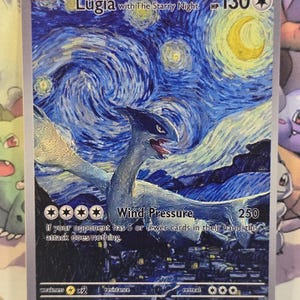Lugia With the Starry Night Gold Metal Pokemon Card Van Gogh - Etsy