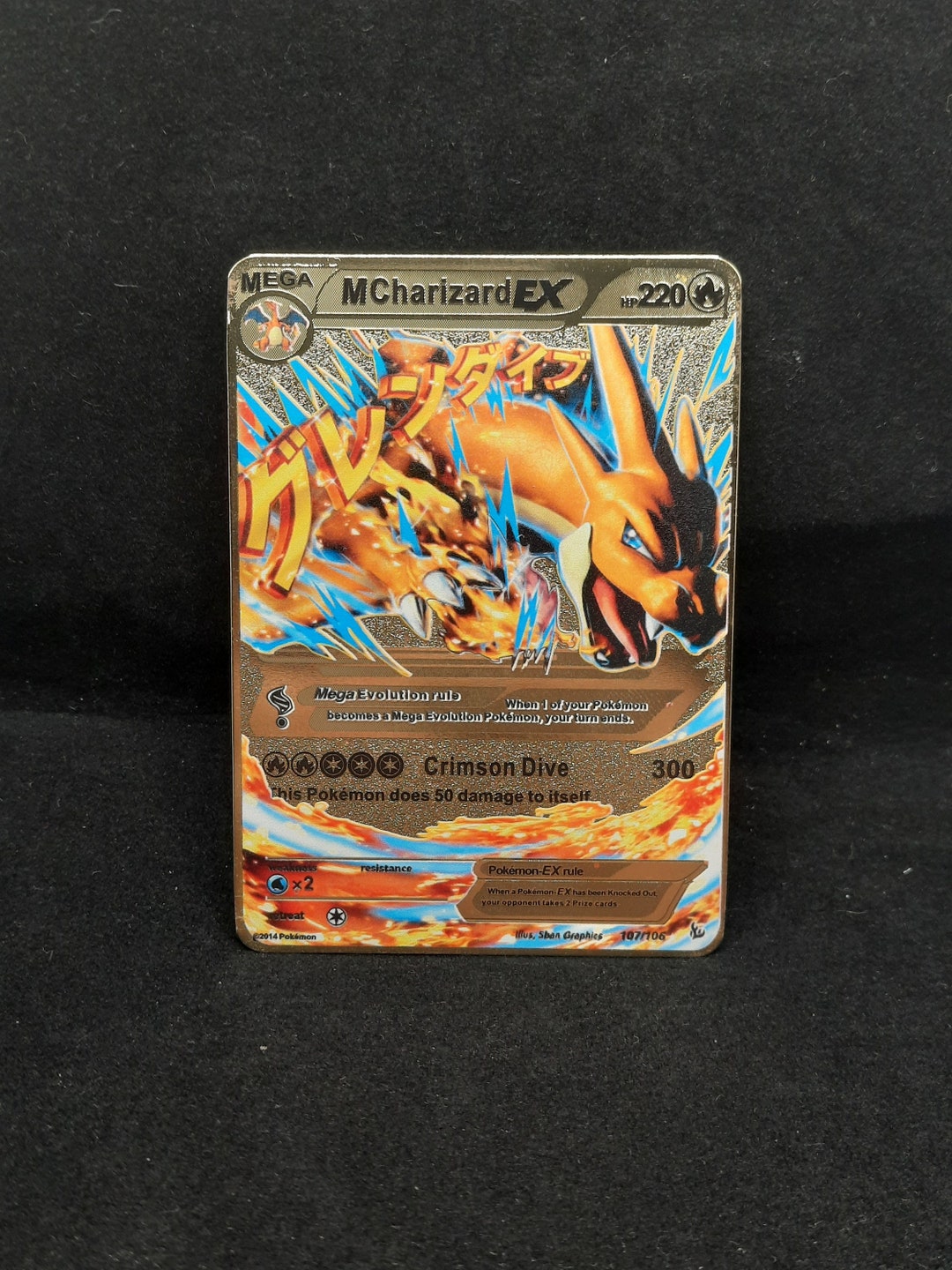 Mega Charizard EX Y Gold Metal Pokemon Card - Etsy
