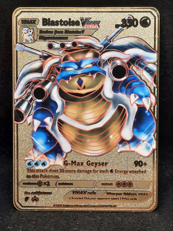 Blastoise VMAX Gold Metal Pokemon Card - Etsy