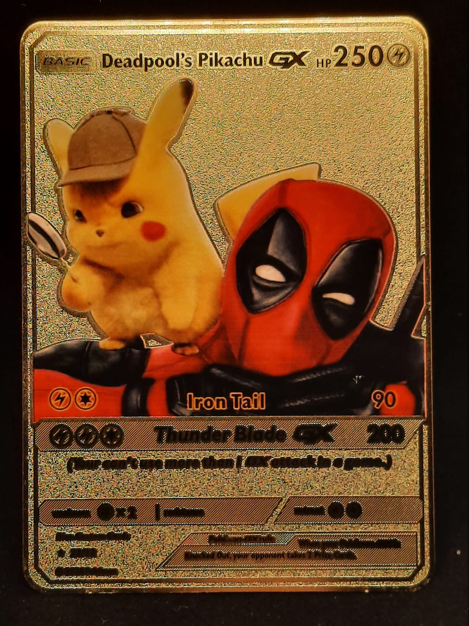 Deadpool's Pikachu GX Gold Metal Pokemon Card - Etsy