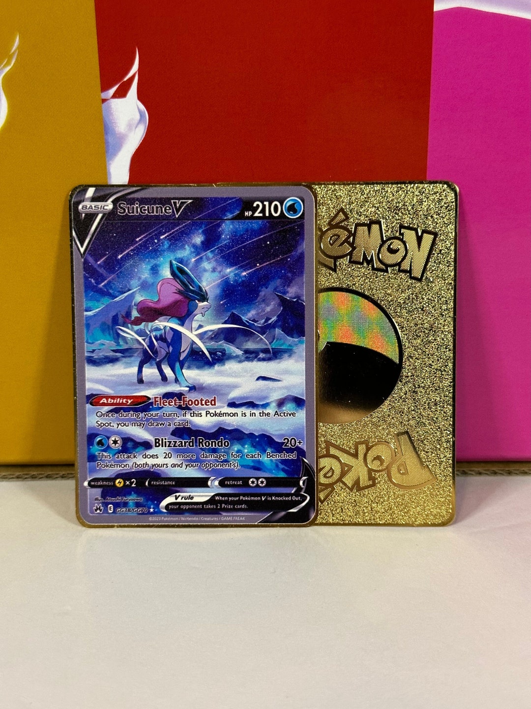Suicune V Galarian Gallery Gold Metal Pokemon Card - Etsy