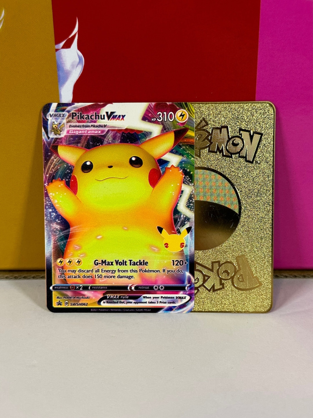 Pikachu VMAX Celebrations Gold Metal Pokemon Card - Etsy