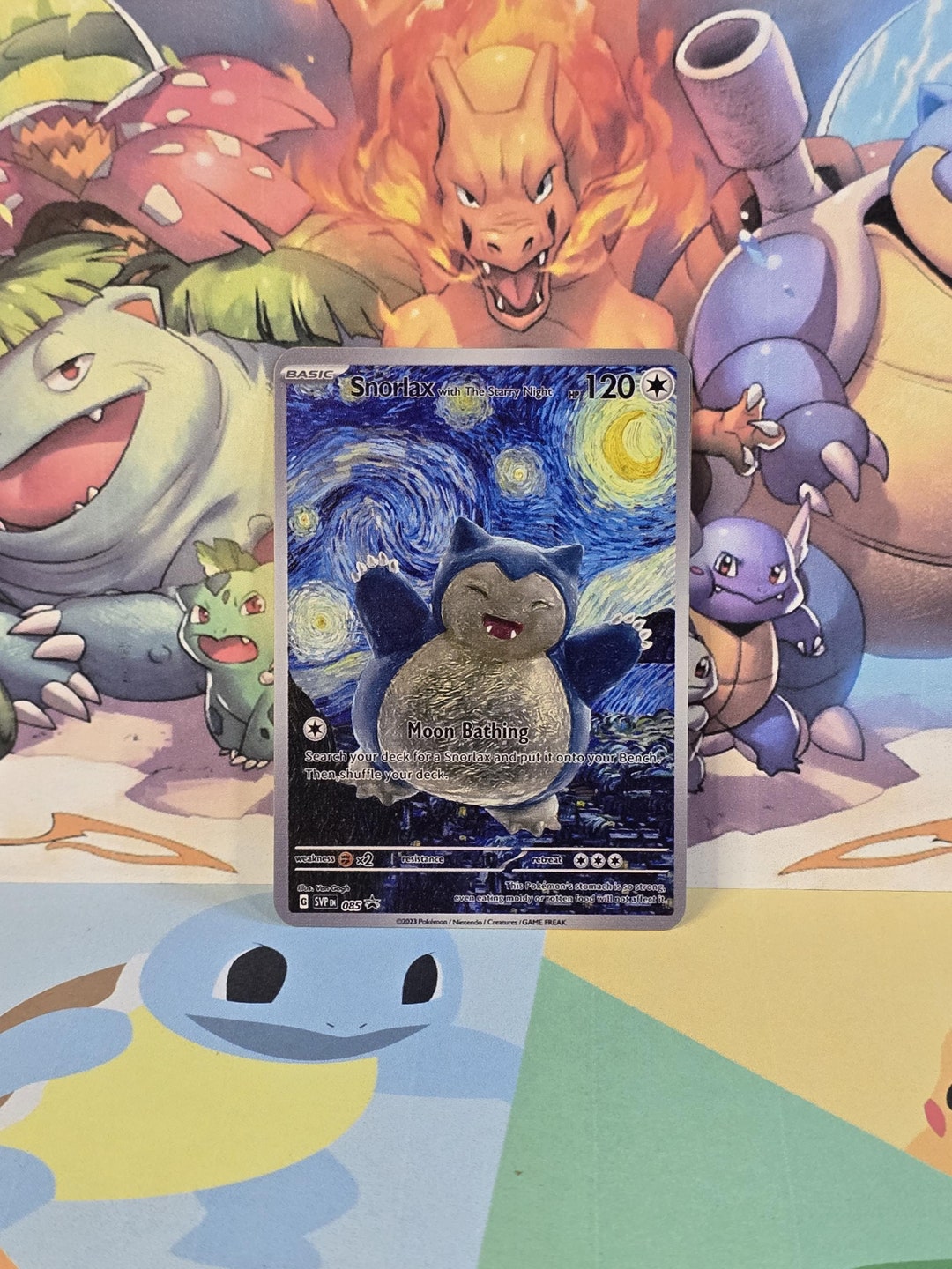 Snorlax With the Starry Night Gold Metal Pokemon Card Van Gogh - Etsy