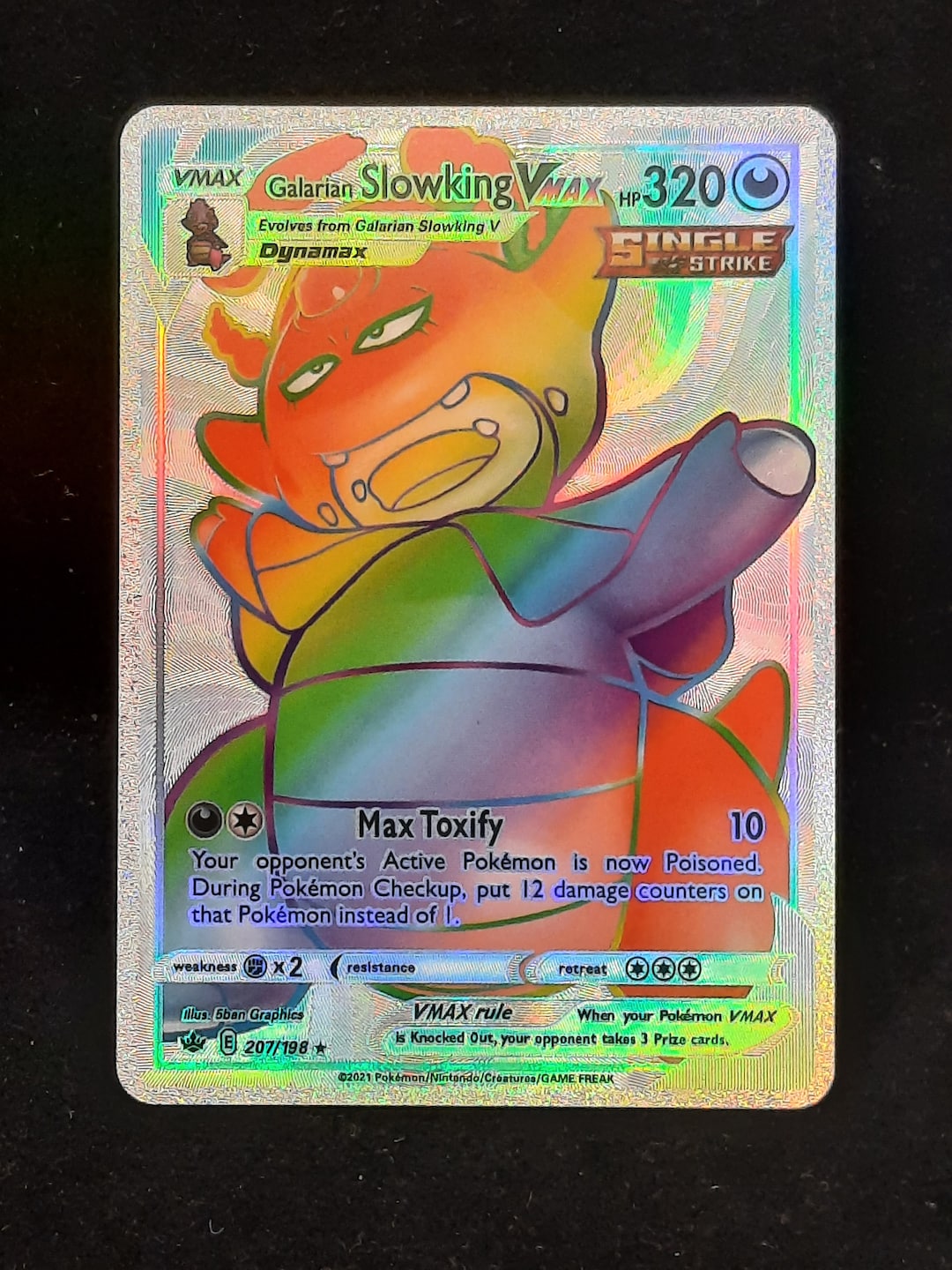 Galarian Slowking VMAX Rainbow Shiny Holographic UV Printed Plastic ...