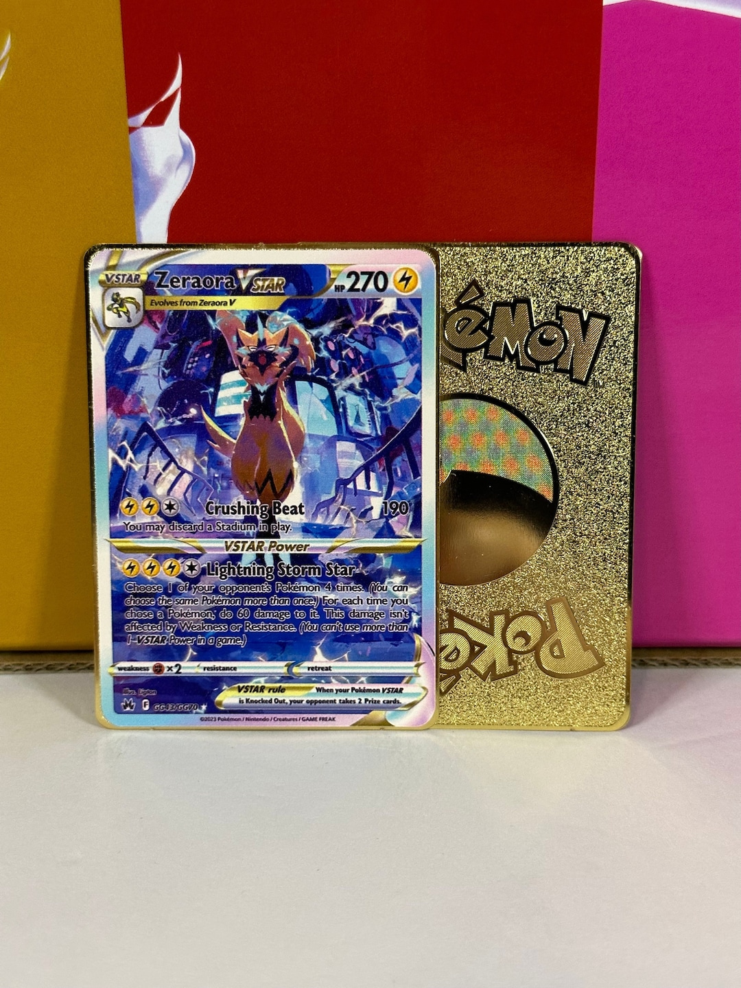 Zeraora Vstar Galarian Gallery Gold Metal Pokemon Card - Etsy