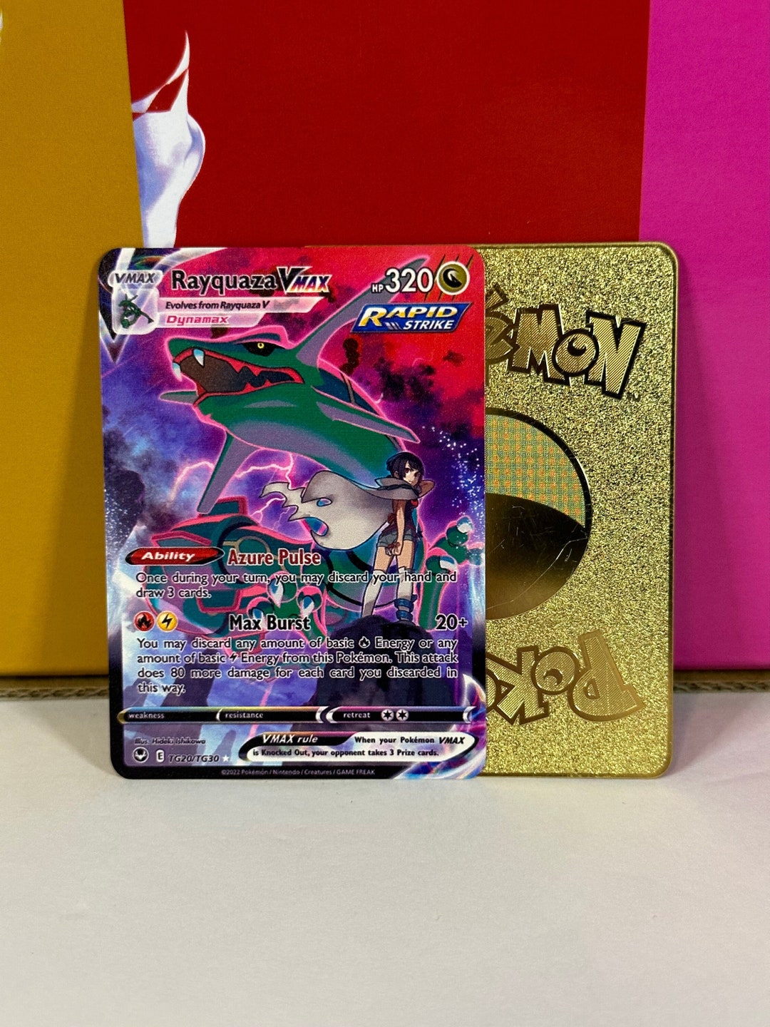 Rayquaza VMAX Trainer Gallery Gold Metal Pokemon Card - Etsy