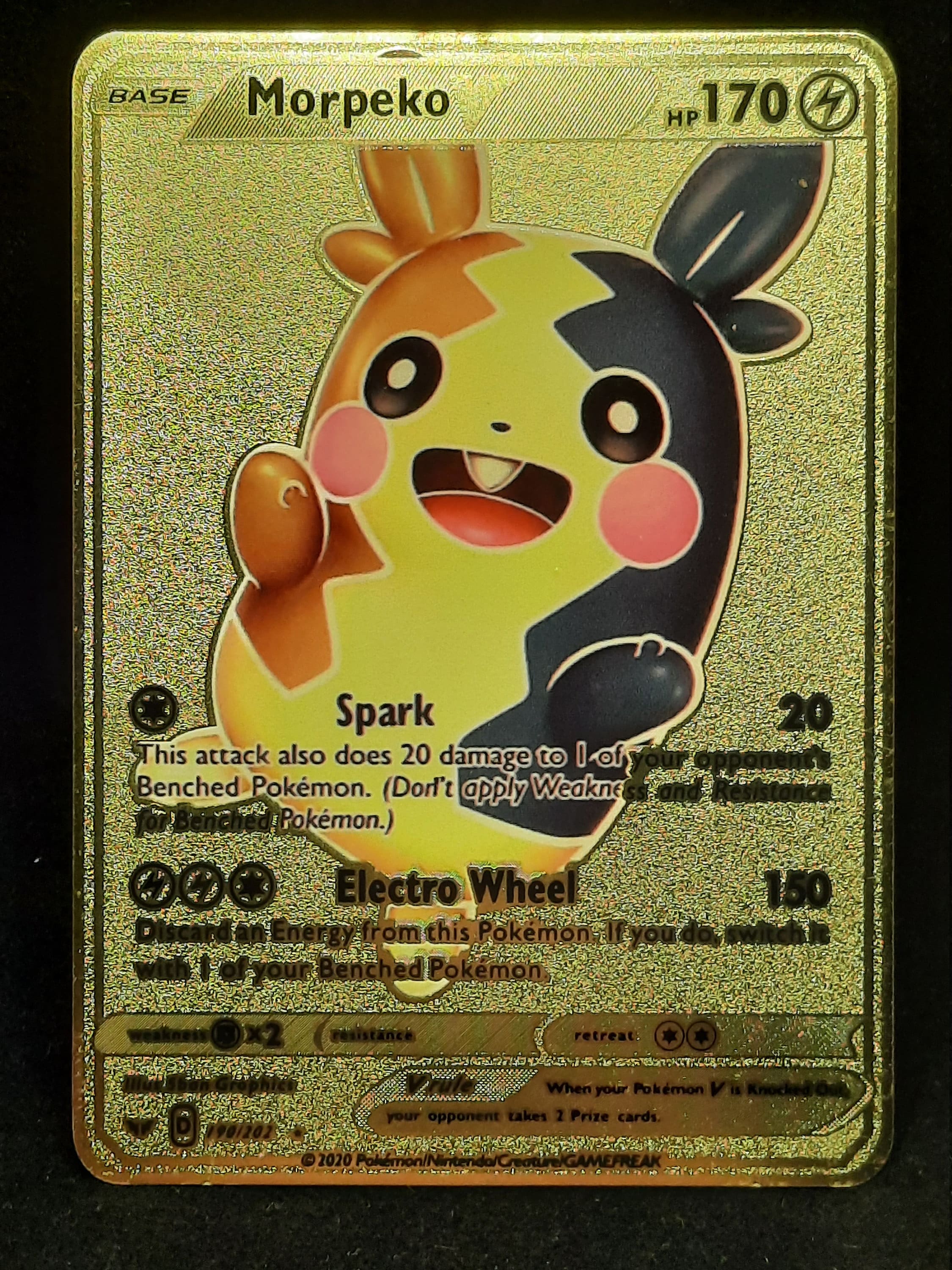 Morpeko V Full Art Gold Metal Pokemon Card - Etsy