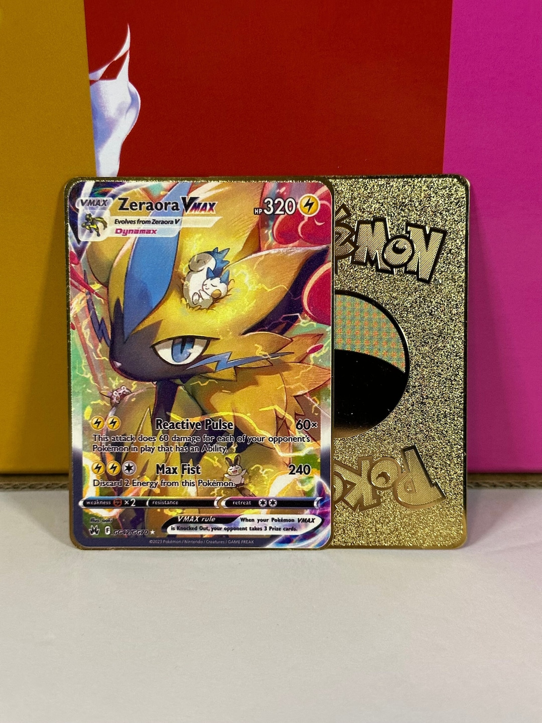 Zeraora VMAX Galarian Gallery Gold Metal Pokemon Card - Etsy
