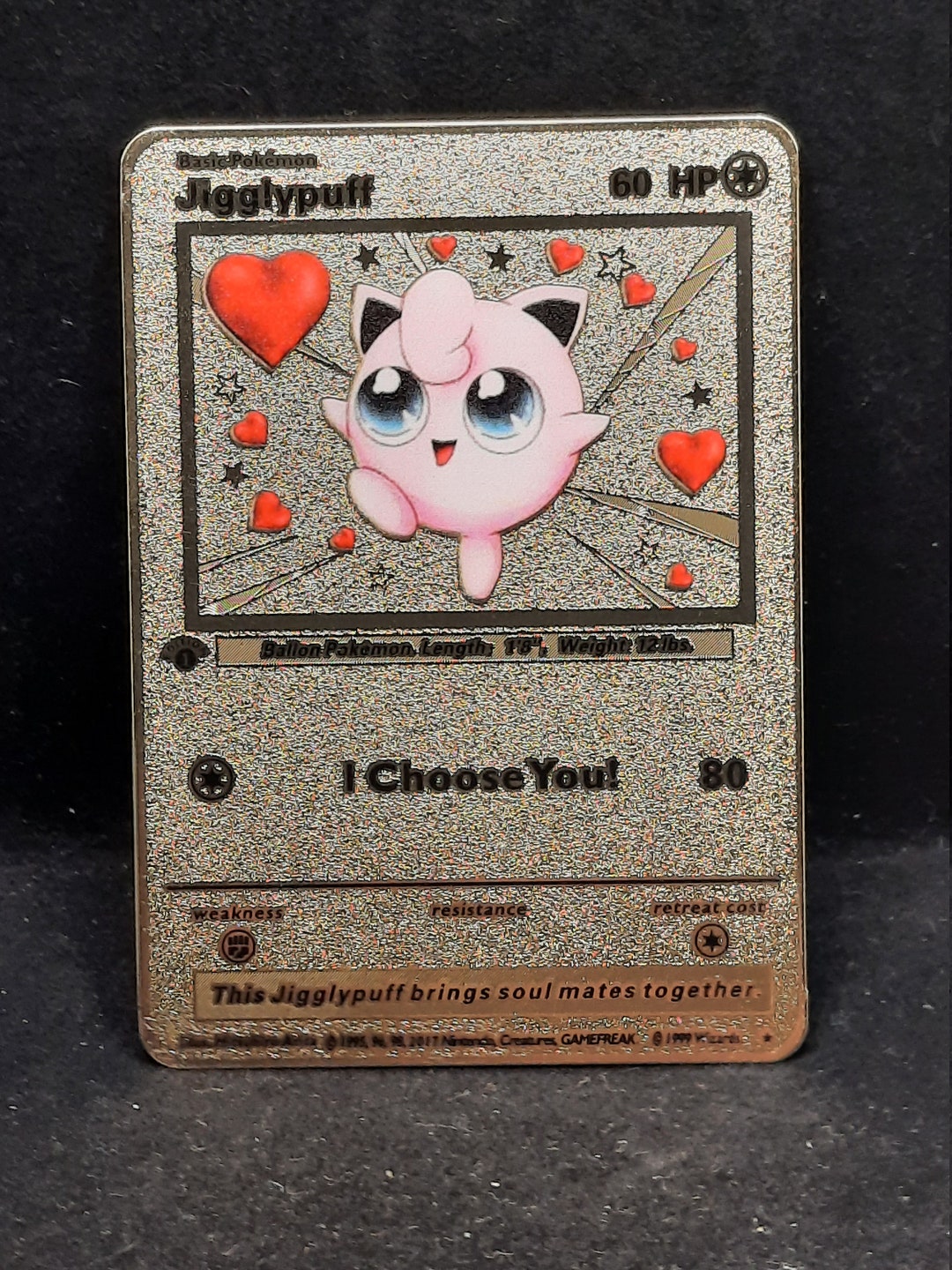 Jigglypuff I Choose You! Romantic Gift Gold Metal Pokemon Card - Etsy
