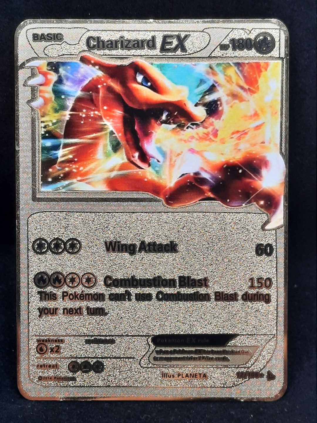 Charizard EX Gold Metal Pokemon Card - Etsy
