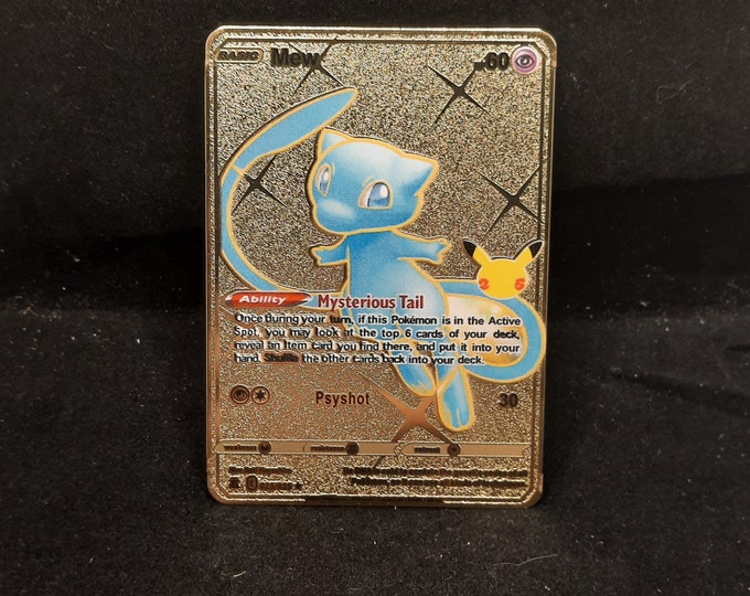 Mew Shiny 25th Anniversary Gold Metal Pokemon Card - Etsy