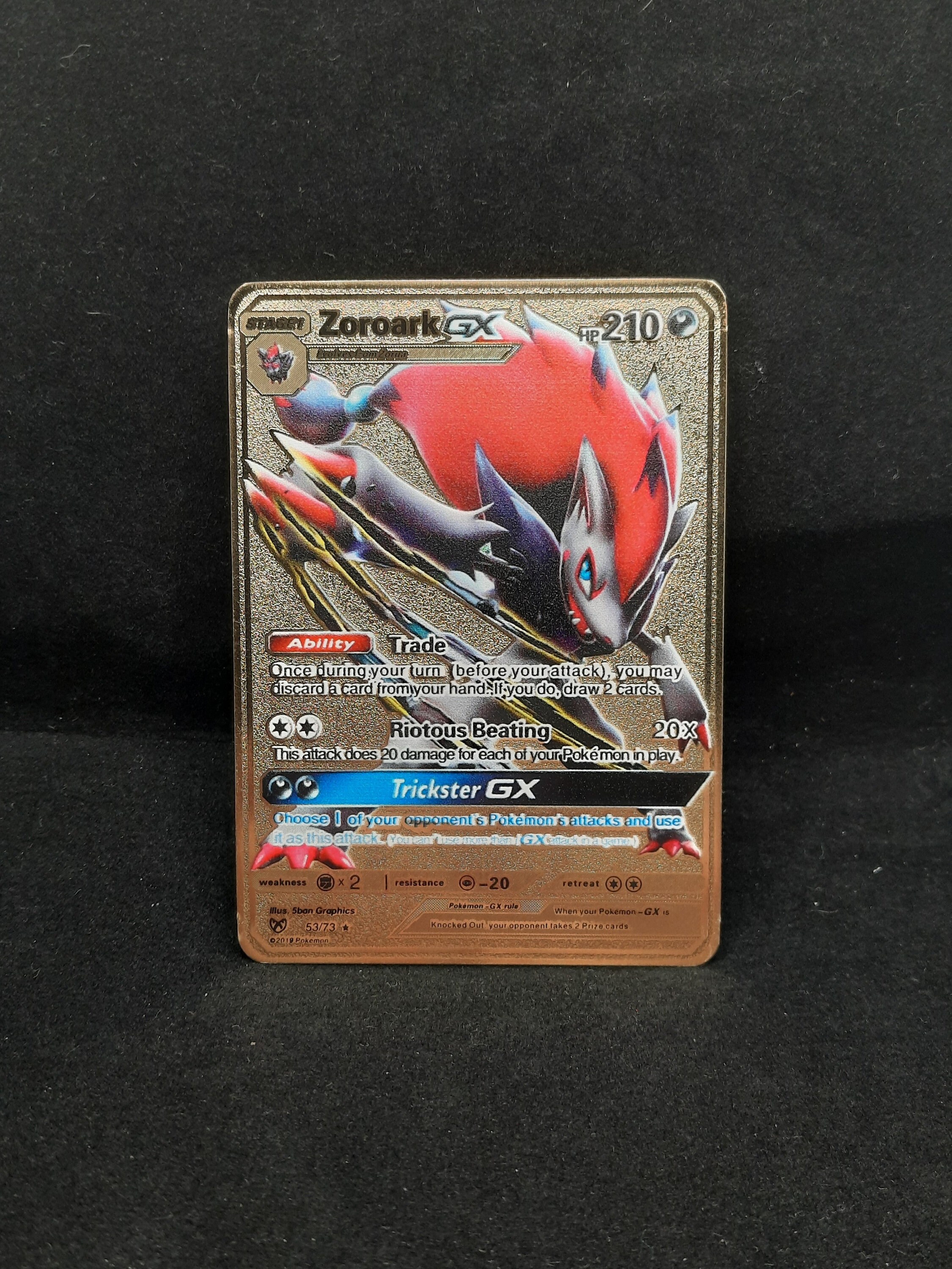 Zoroark GX Gold Metal Pokemon Card - Etsy