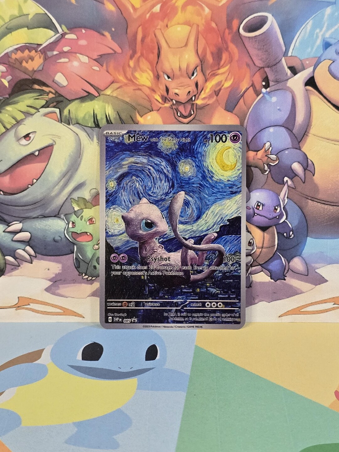 Mew With the Starry Night Gold Metal Pokemon Card Van Gogh - Etsy