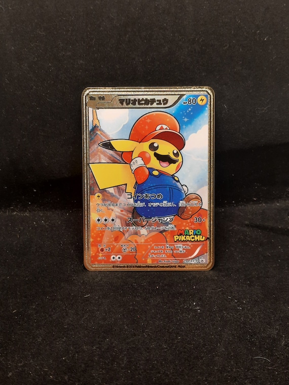 Pikachu Cosplay Super Mario Japanese Full Art Gold Metal - Etsy