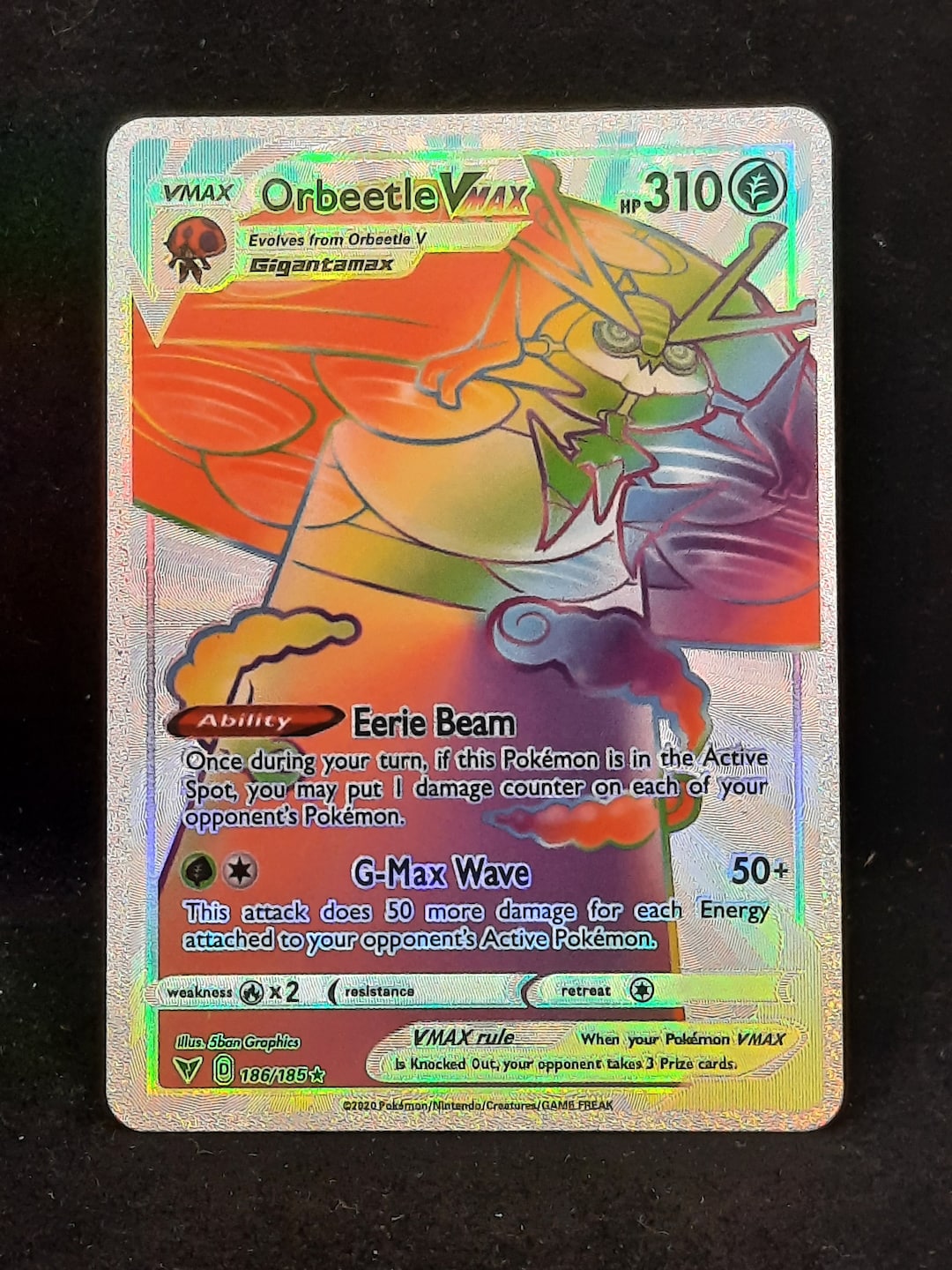 Orbeetle VMAX Rainbow Shiny Holographic UV Printed Plastic Card - Etsy