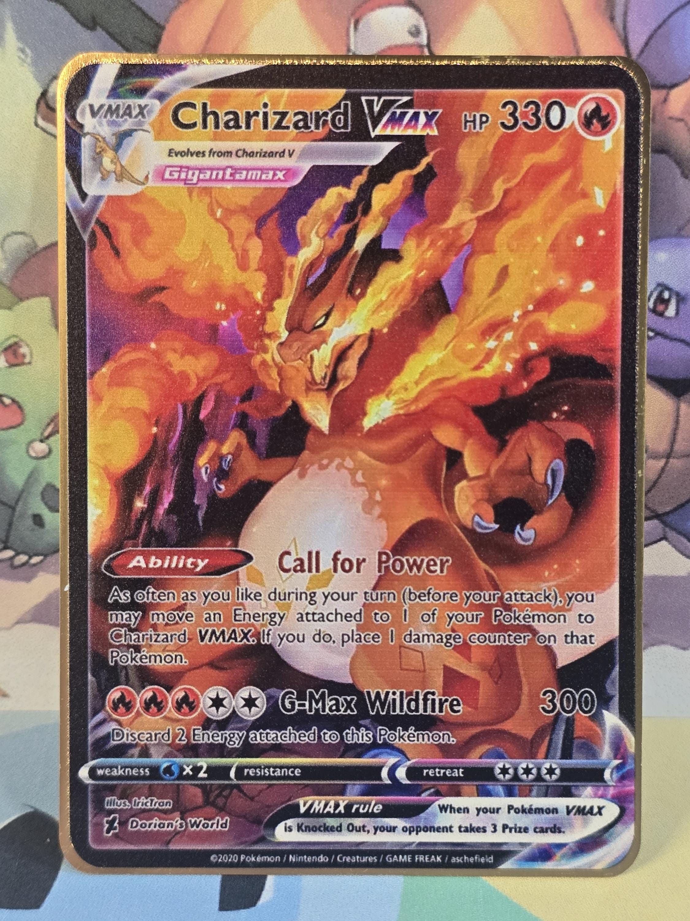 Charizard VMAX Alternate Custom Art Gold Metal Pokemon Card - Etsy